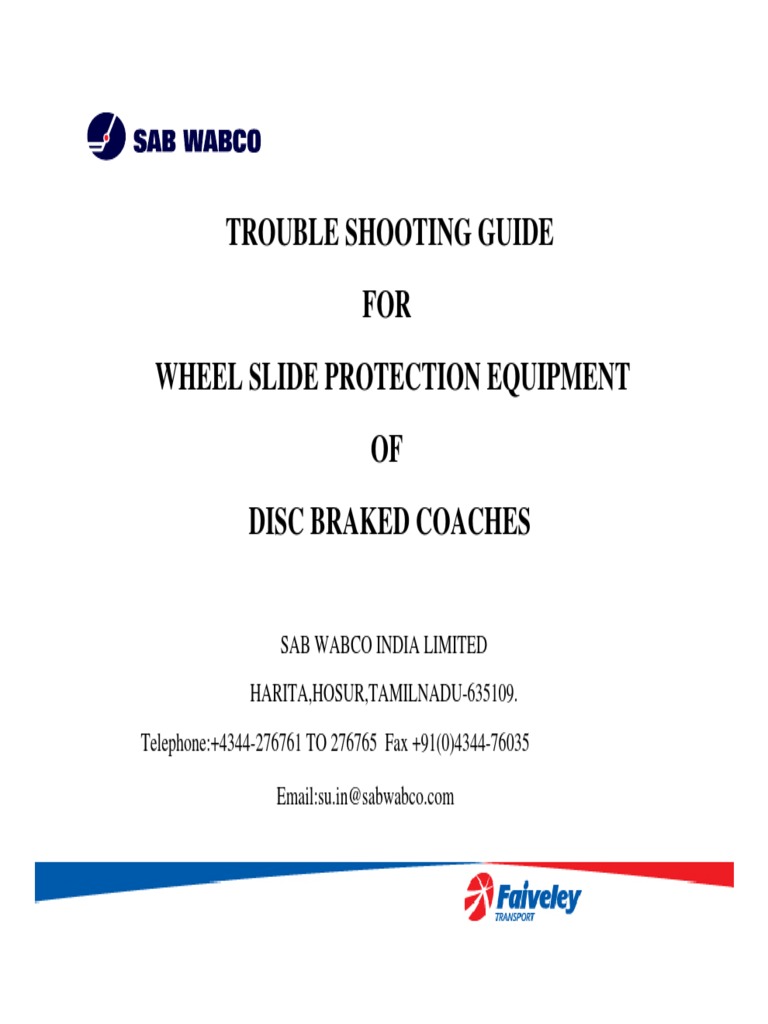 Trouble Shooting Guide FOR Wheel Slide Protection Equipment OF Disc ...