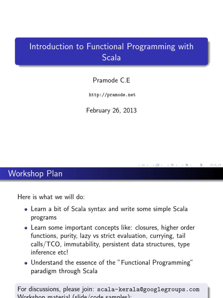 Introduction To Functional Programming With Scala: Pramode C.E | PDF ...