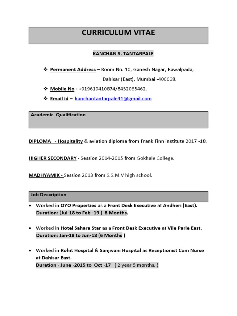 Kanchan Updated CV 11.6.19 | PDF | Career & Growth