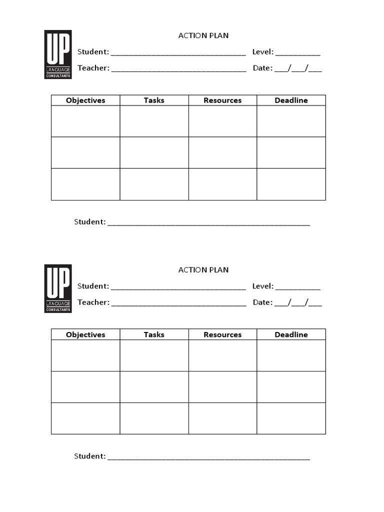 Student Action Plan Template | PDF