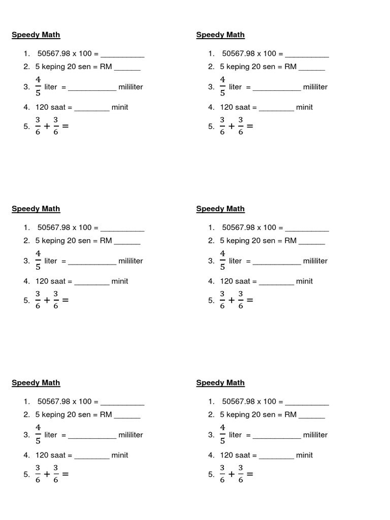 Speedy Math 5 | PDF | Teaching Methods & Materials