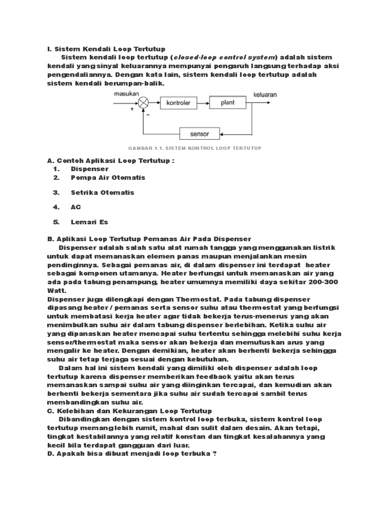 Closed-Loop Control System: Gambar 1.1. Sistem Kontrol Loop Tertutup | PDF