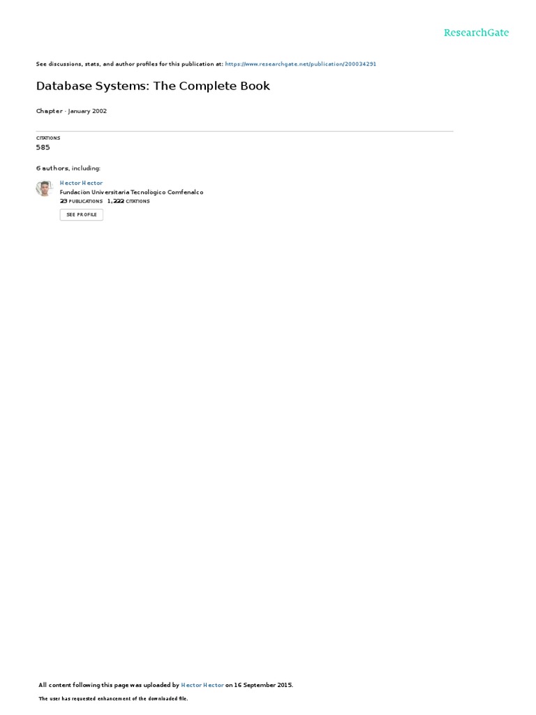 Database Systems The Complete Book PDF | PDF | Database Index ...