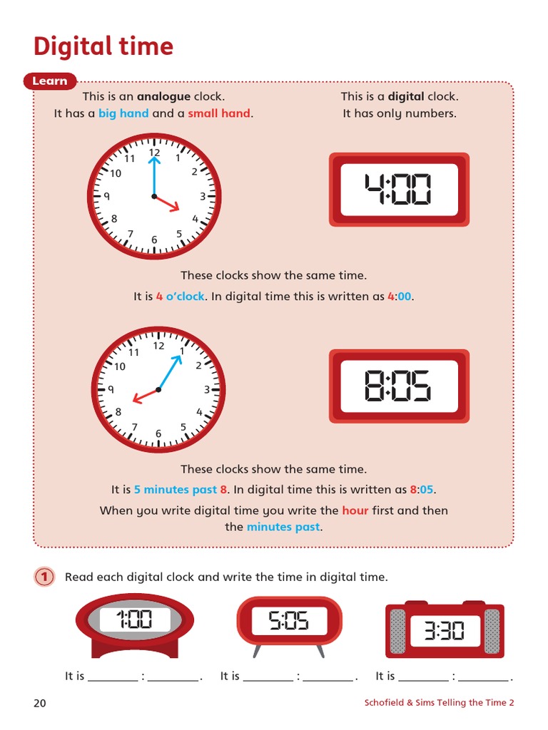 Telling The Time Book 2 (Page 26) | PDF | Clock | Time