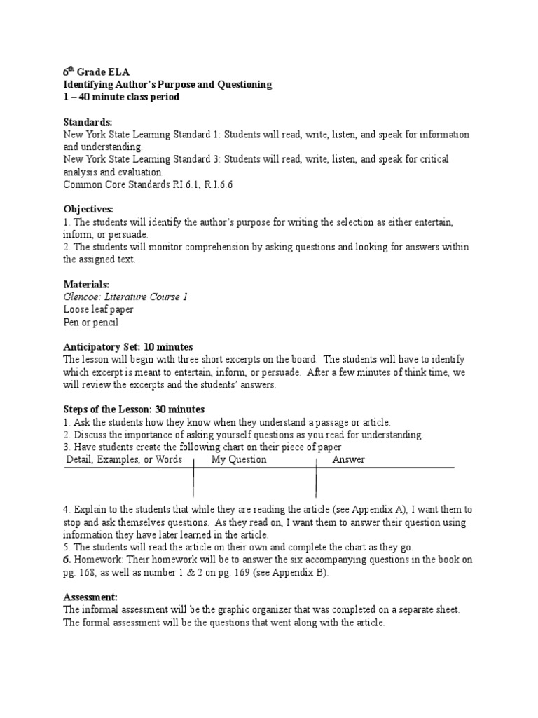 6th Grade Ela | PDF | Reading Comprehension | Nature