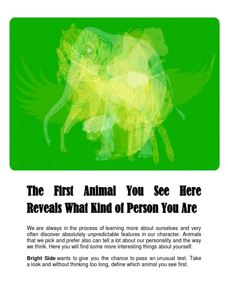 The First Animal You See Here Reveals What Kind of | PDF ...