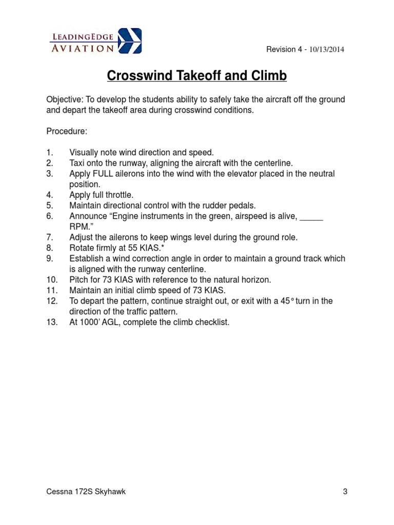 Crosswind Takeoff and Climb: Revision 4 | PDF | Aviation | Aerospace ...