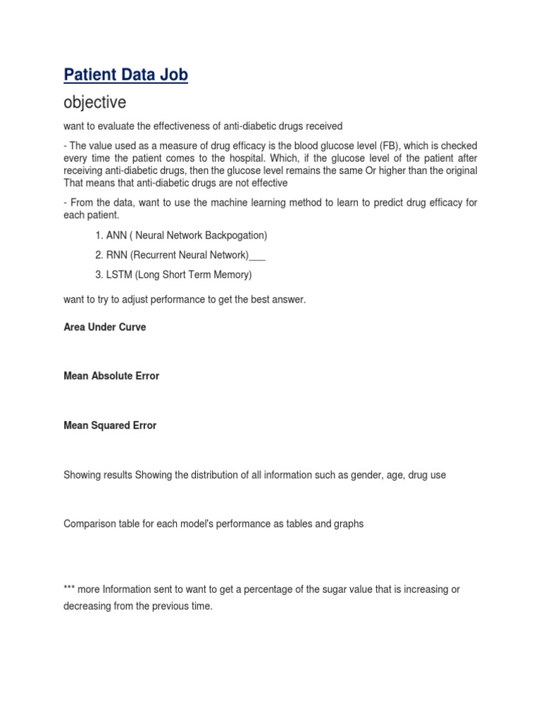 Objective: Patient Data Job | PDF