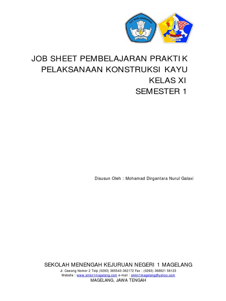 Contoh Jobsheet Kayu | PDF