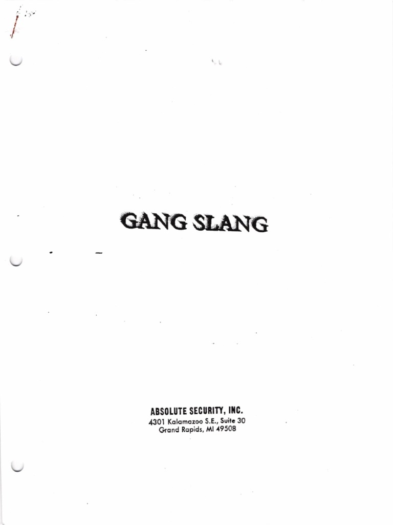 Gang Slang | PDF | Violence