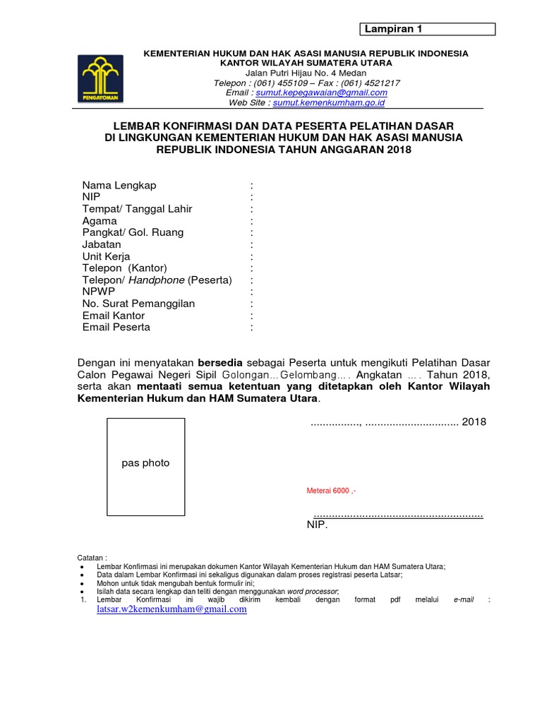 Lembar Konfirmasi Latsar | PDF