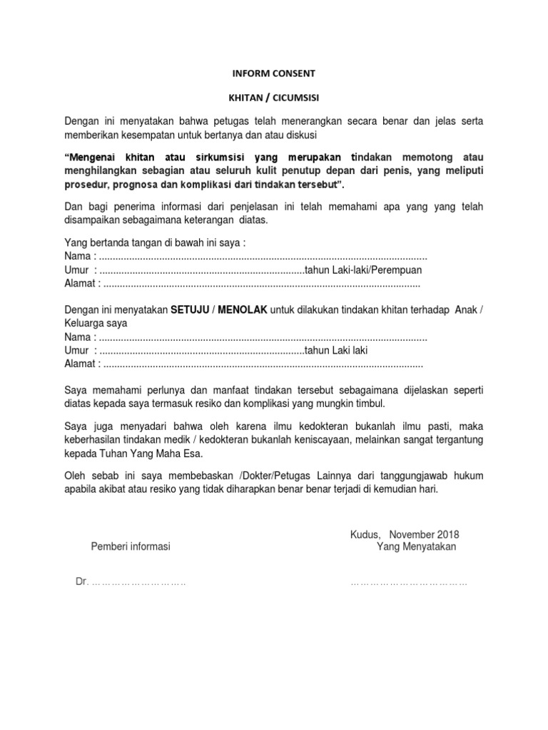 Optimized Circumcision Consent Form | PDF