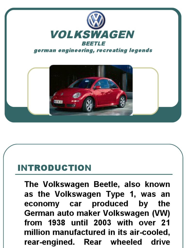 Volkswagen: Beetle German Engineering, Recreating Legends | PDF ...