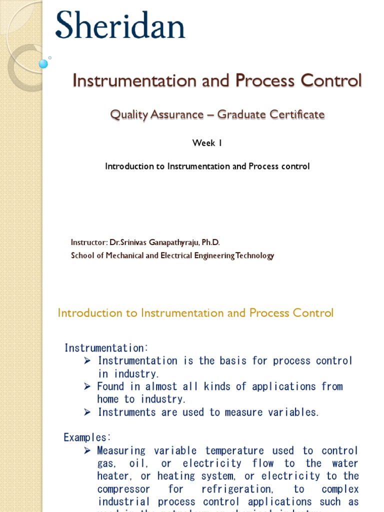 Week1 PDF | PDF | Instrumentation | Process Control