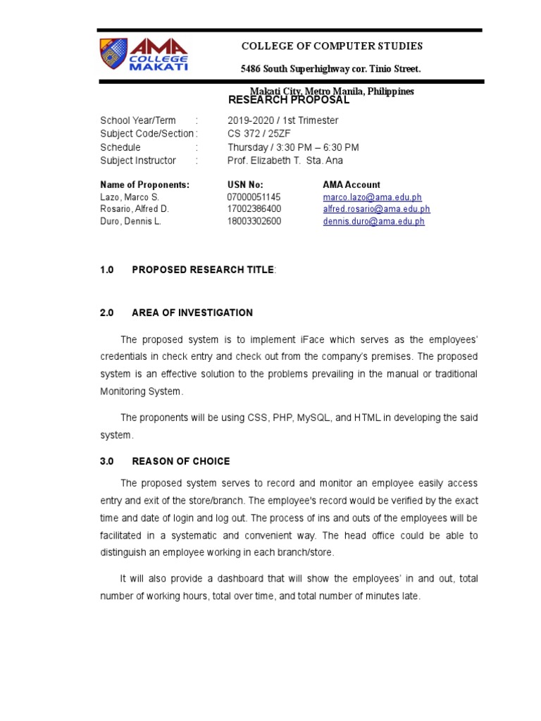 Sample Title Proposal | PDF | Biometrics | Cyberspace