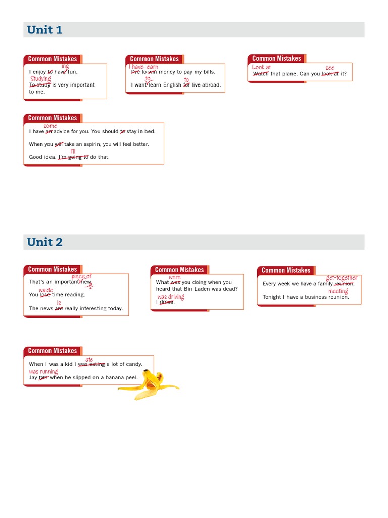 Common Grammar and Usage Mistakes: An Analysis of Ten Units of Text ...