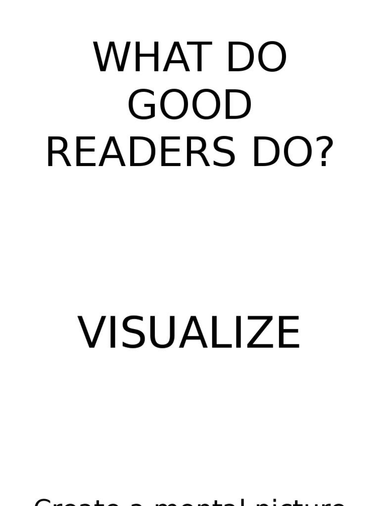 What Do Good Readers Do? | PDF