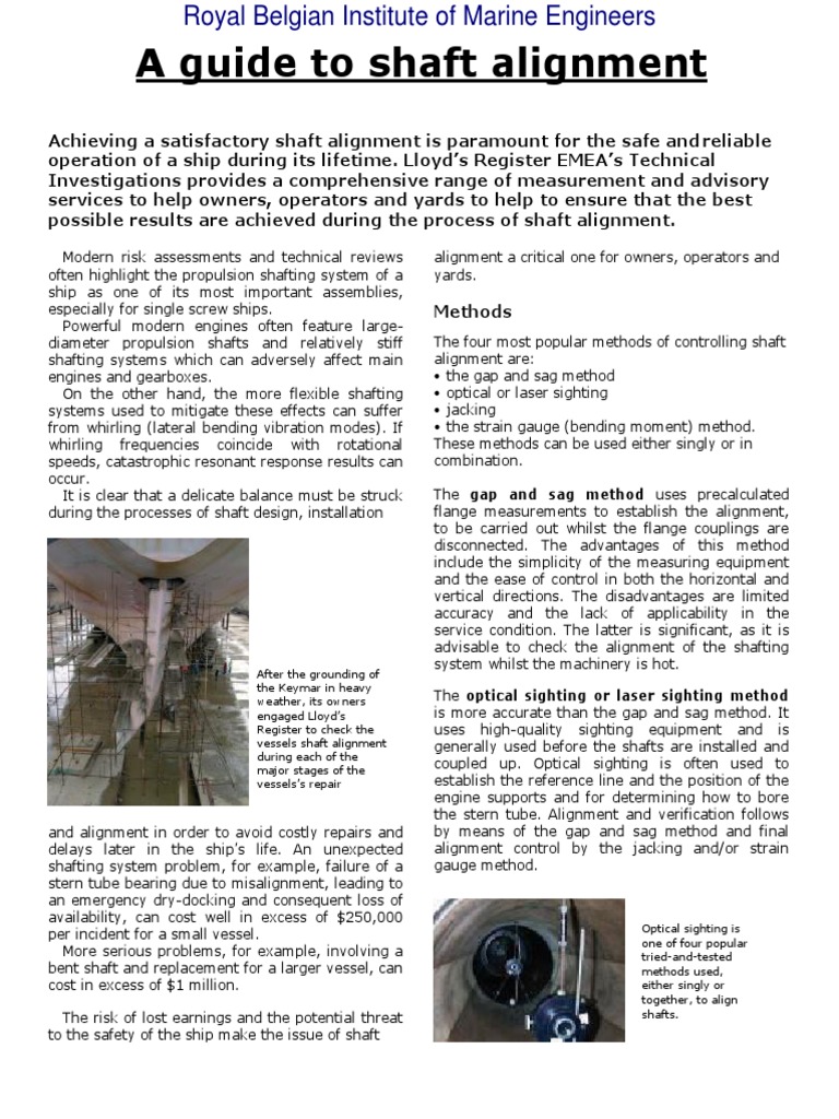 A Guide To Shaft Alignment | PDF | Propeller | Ships