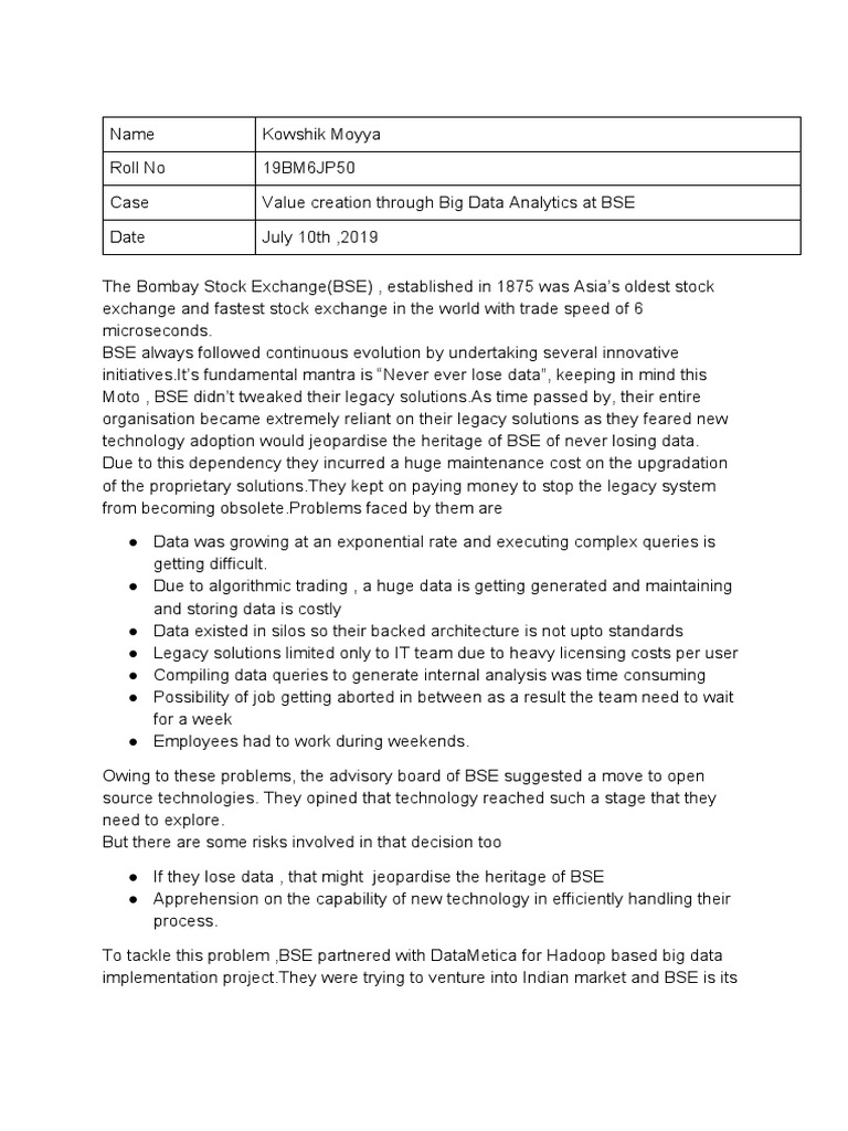 BSE Case Study | PDF | Big Data | News