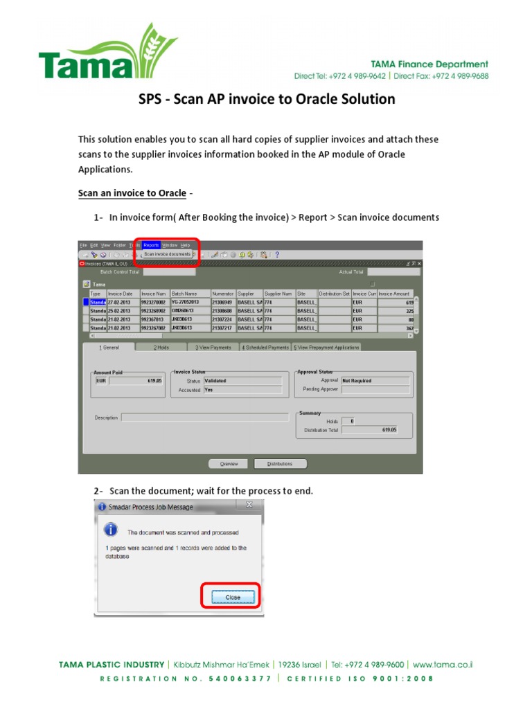 SPS - Scan AP Invoice To Oracle Solution | PDF | Finance & Money ...