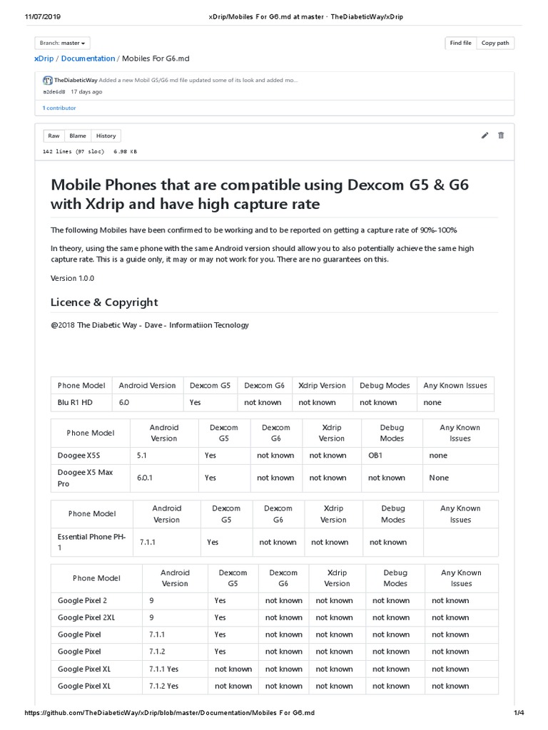 XDrip - Mobiles For G6.Md at Master TheDiabeticWay - Xdrip | PDF ...