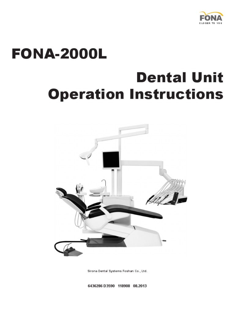 FONA 2000L Dental Unit Manual | PDF | Safety | Drinking Water