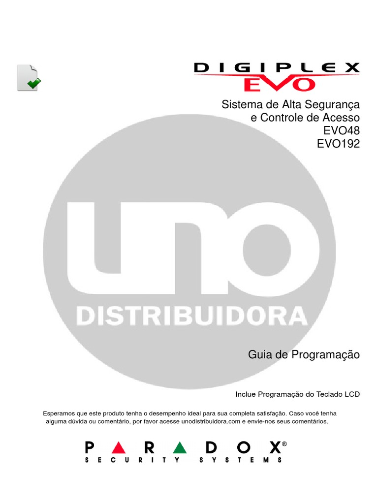 Manual Paradox Evo 192 | PDF | Rede sem Fio | Teclado de Computador