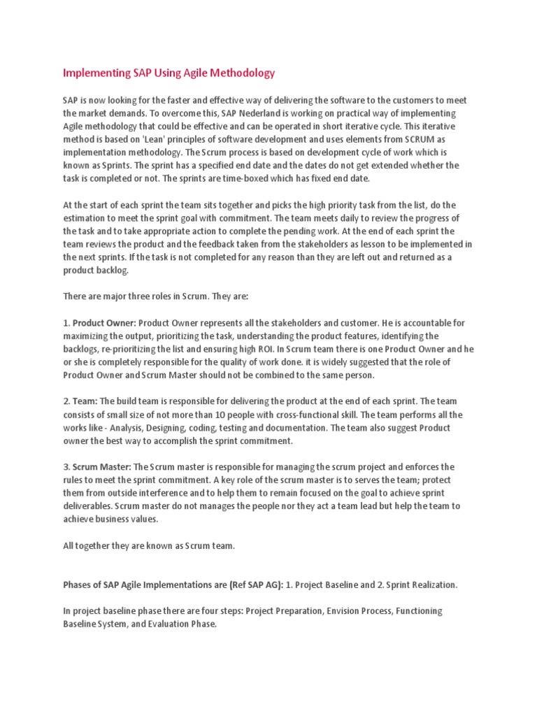 SAP With Agile | PDF | Scrum (Software Development) | Agile Software ...