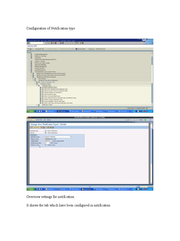 Configuration of Notification Type | PDF