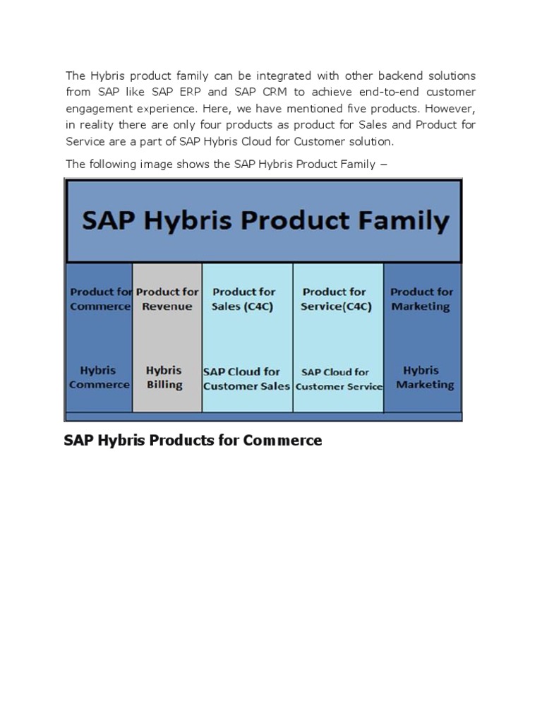 SAP Hybris Products For Commerce | PDF | Business