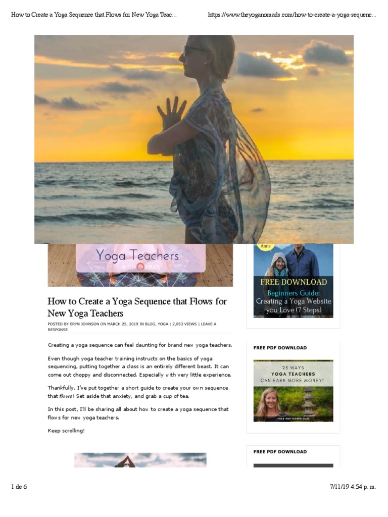 How To Create A Yoga Sequence That Flows For New Yoga Teachers - The Yoga Nomads | PDF | Yoga