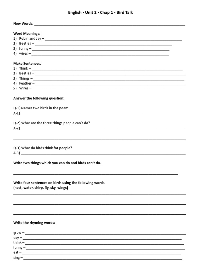 Bird Talk Lesson Plan & Activities | PDF | Birds | Paravians