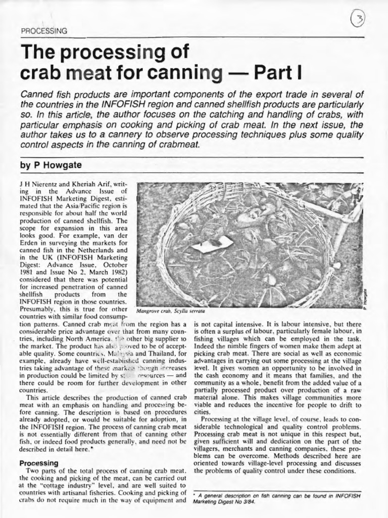The Process of Crab | PDF | Crab | Meat