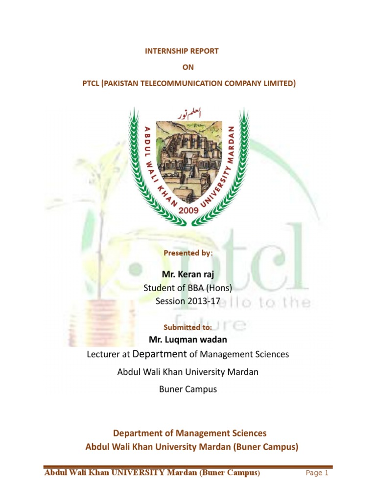 Internship Report On PTCL Pakistan Telec | PDF | Balance Sheet | Cheque