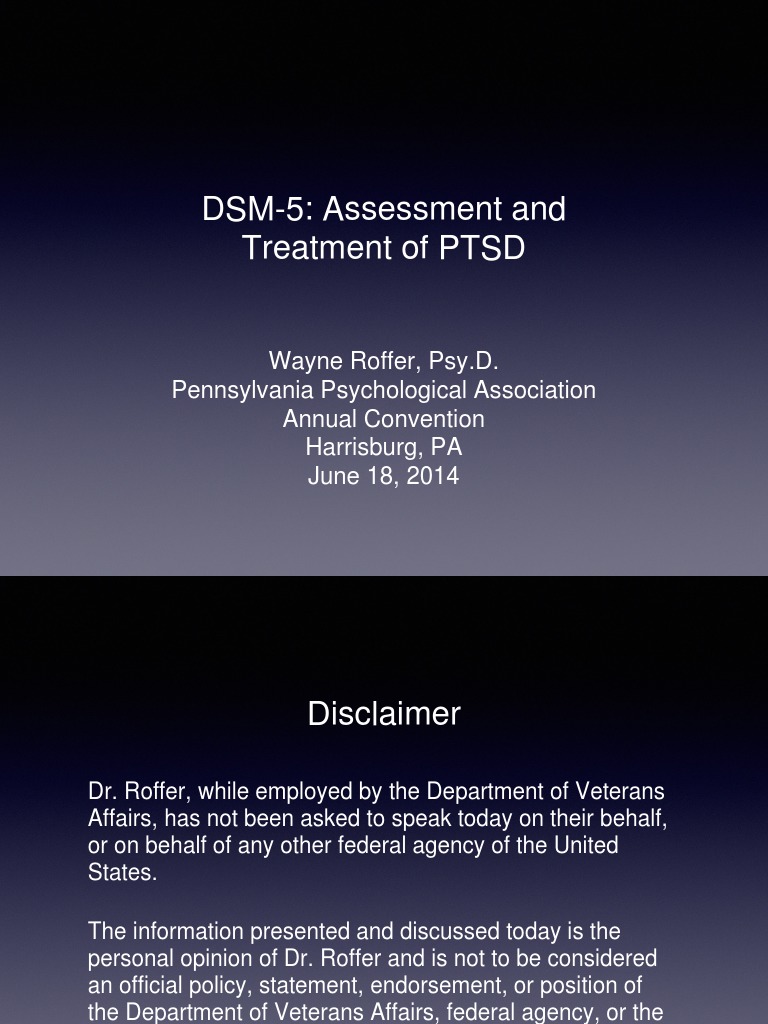 DSM-5: Assessment and Treatment of PTSD | PDF | Posttraumatic Stress ...