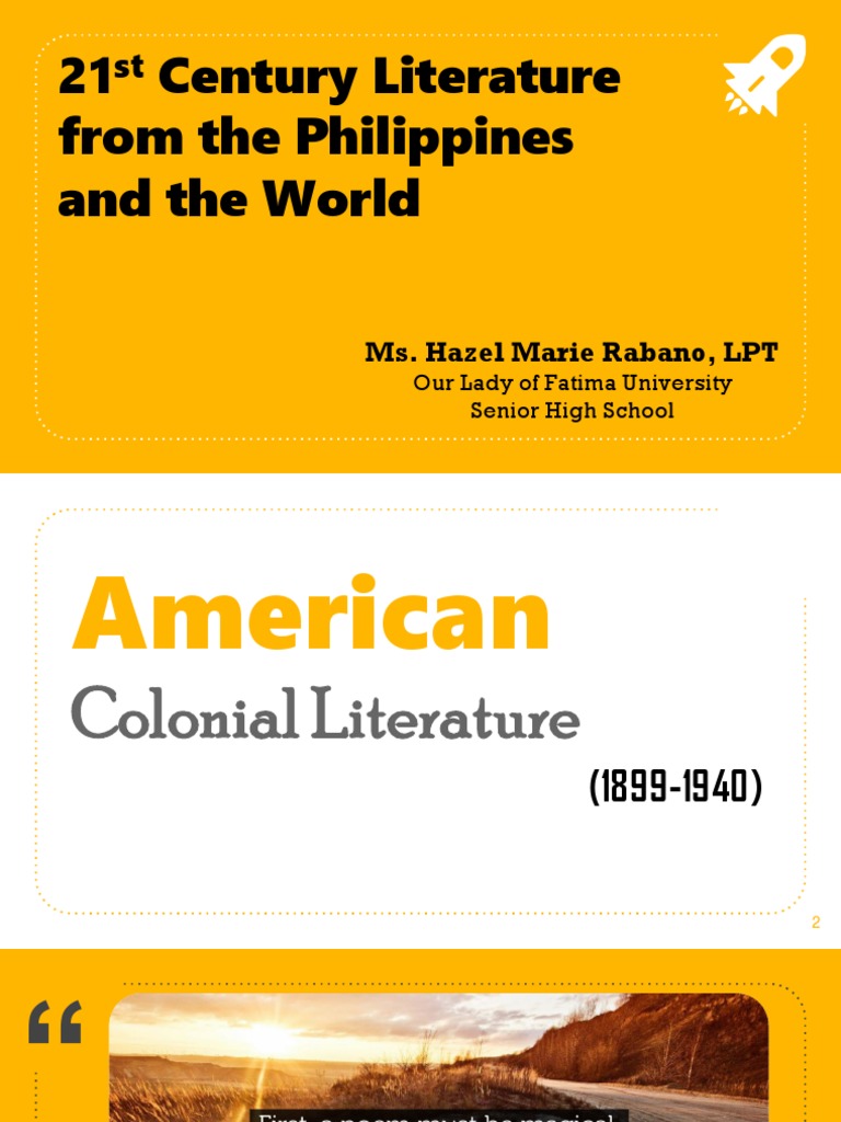 American Colonial Literature | PDF | Philippines | Poetry