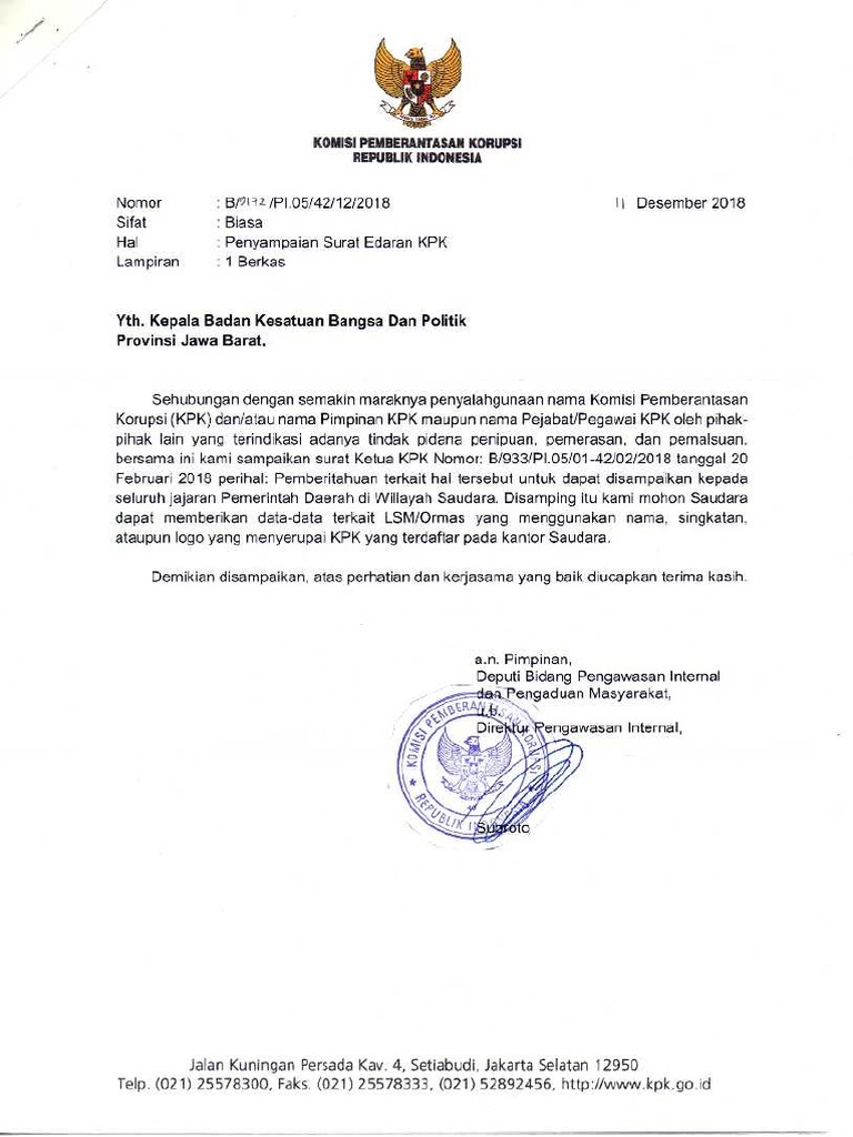Surat Edaran KPK PDF | PDF