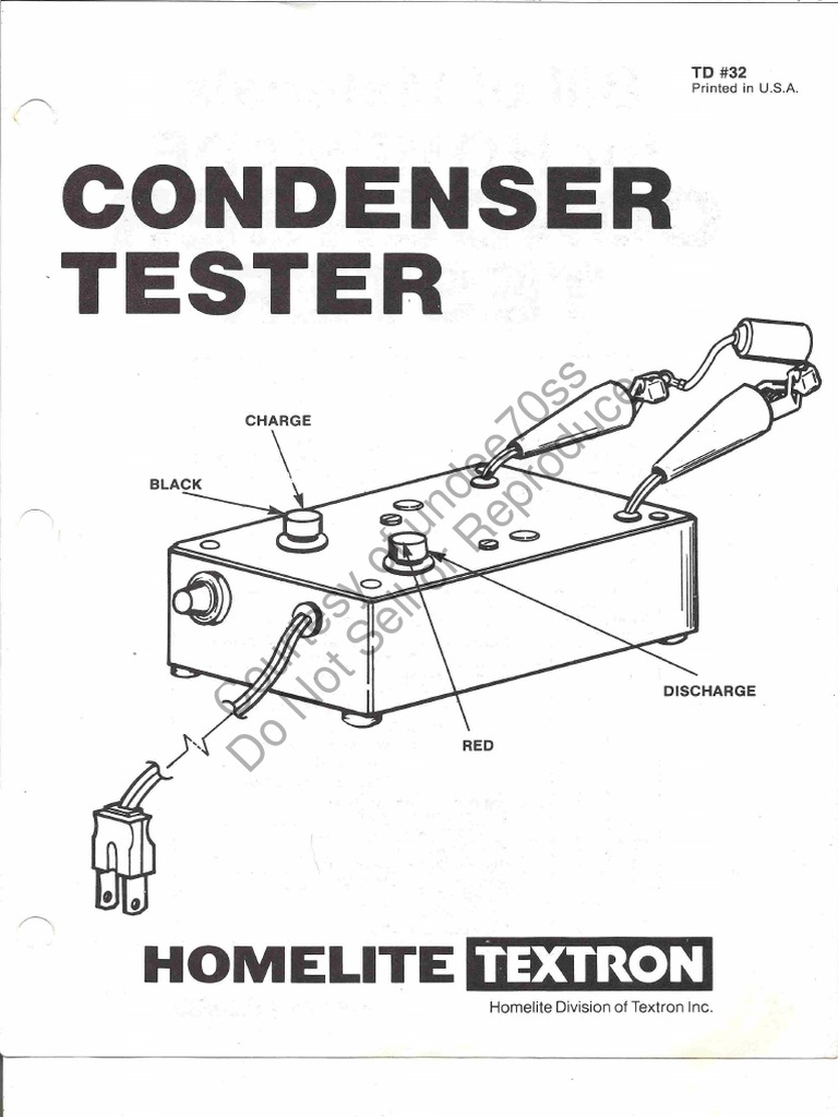 Homelite Condenser Tester | PDF