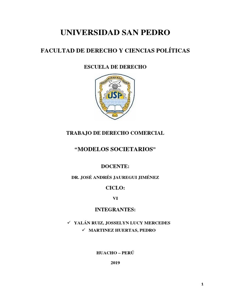 Modelos Societarios | PDF | Sociedad General | Sociedad de responsabilidad limitada