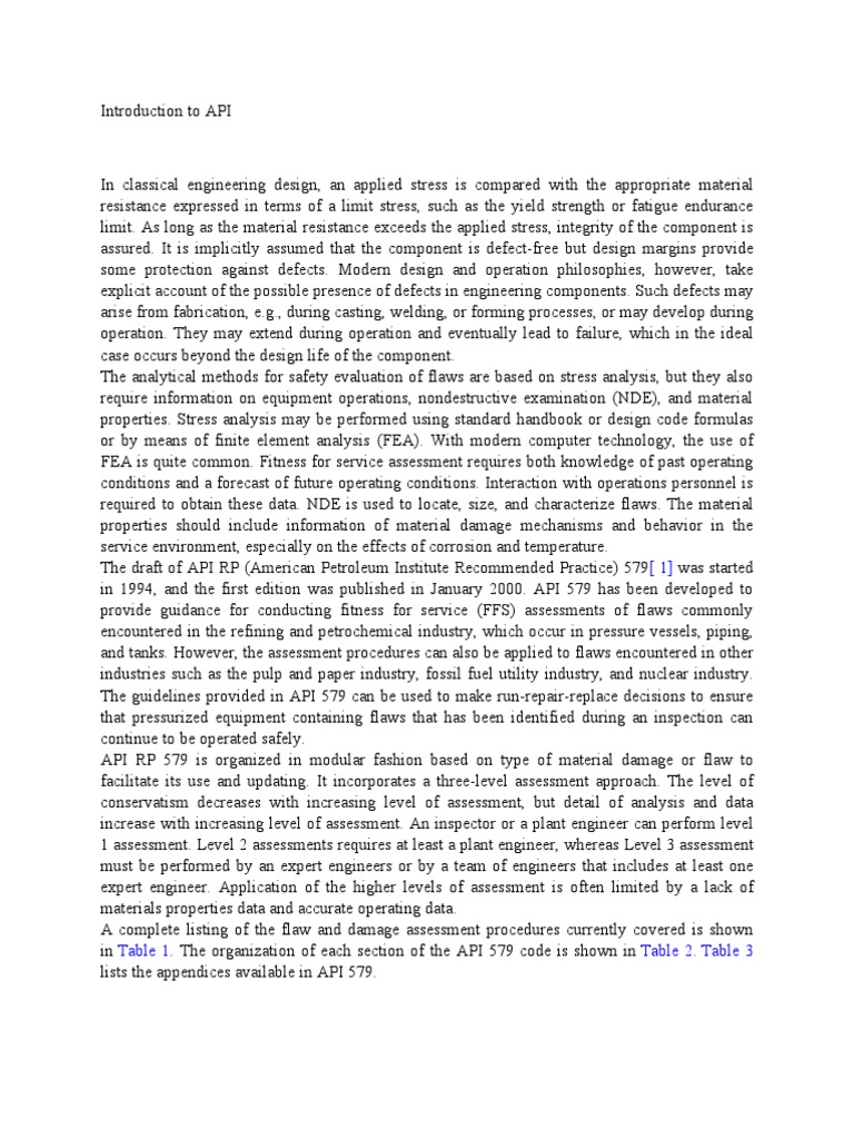 API 579 Introduction | PDF | Strength Of Materials | Fracture