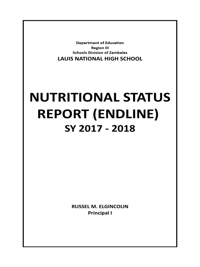 Nutritional Status Report (Endline) : Lauis National High School | PDF