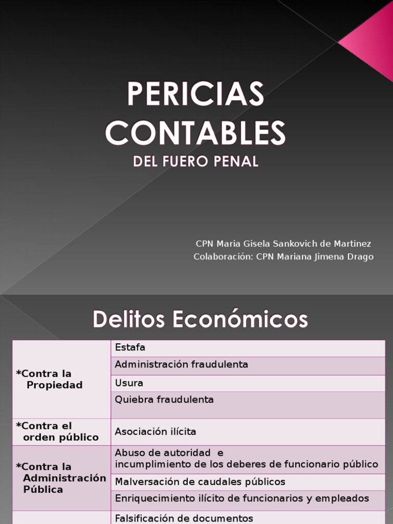 Peritajes Contables en Delitos Financieros | PDF | Testigo experto ...