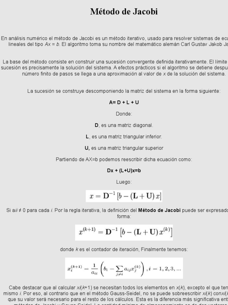 Metodo de Jacobi | PDF | Algoritmos | Ecuaciones