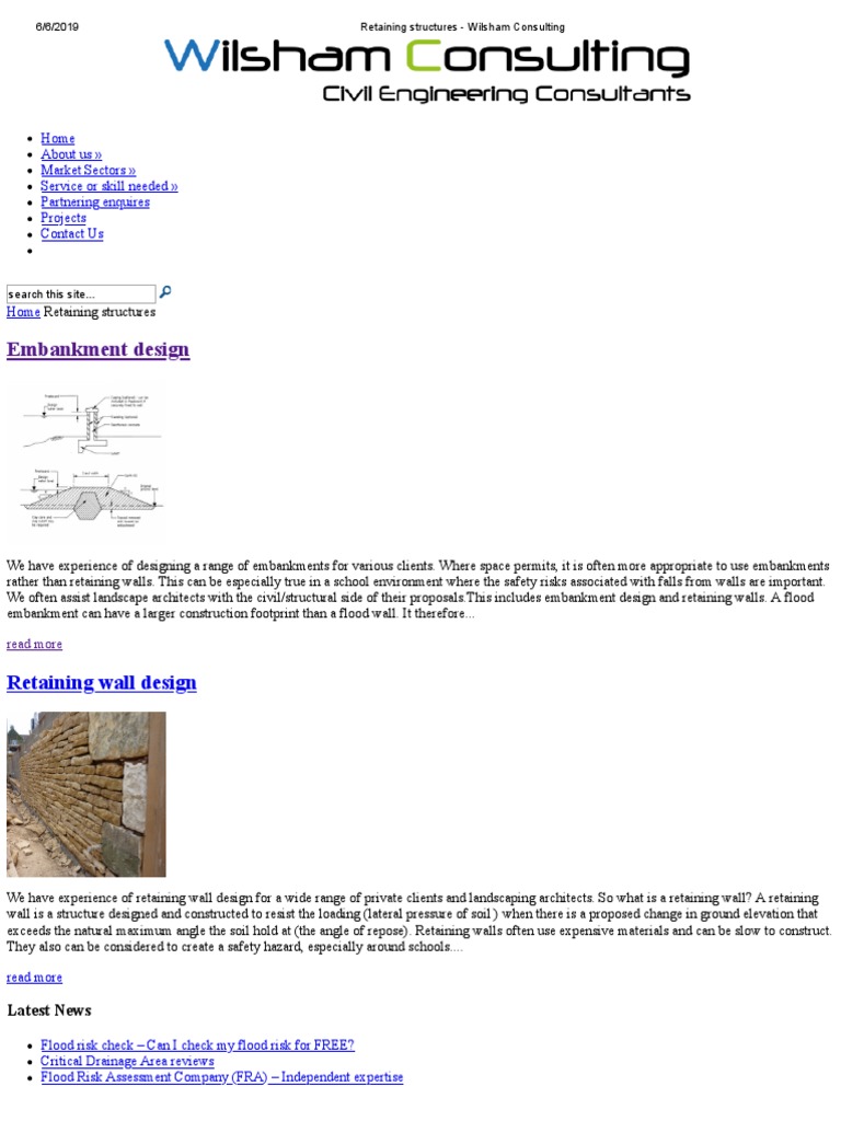 Embankment vs Retaining Wall Design | PDF | Flood | Drainage