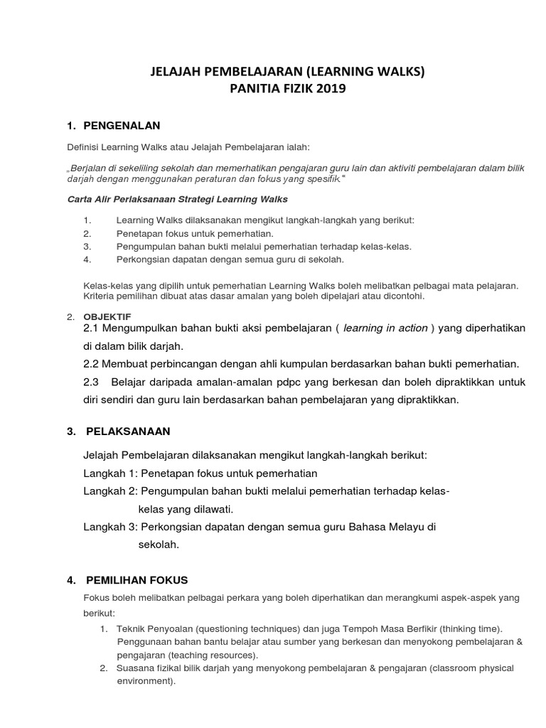 Laporan Learning Walks | PDF