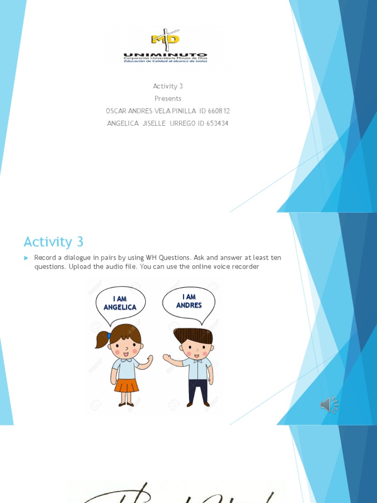WH Questions Dialogue Activity Guide | PDF