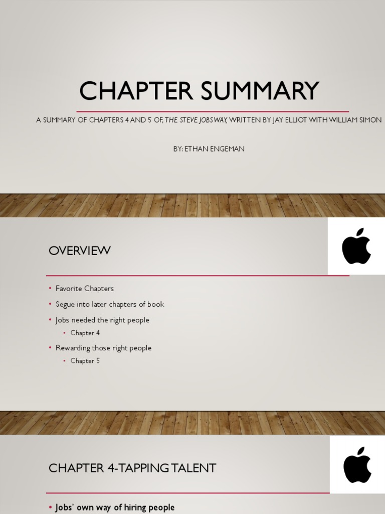 Summary of Chapters 4 & 5: The Steve Jobs Way | PDF | Self-Improvement