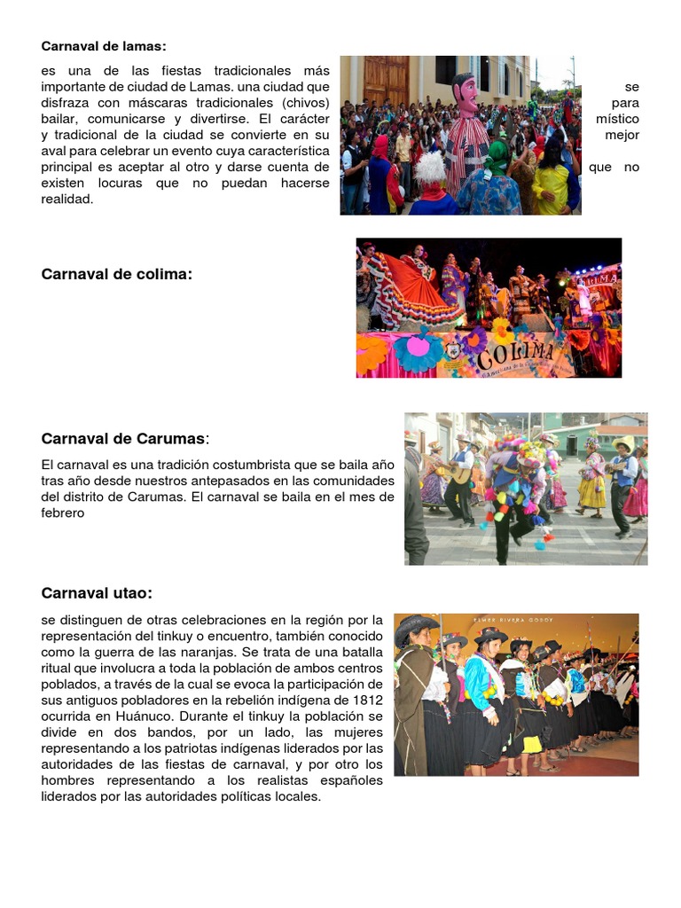 Carnaval de Lamas | PDF | Evento festivo (incluido el carnaval) | Bailes