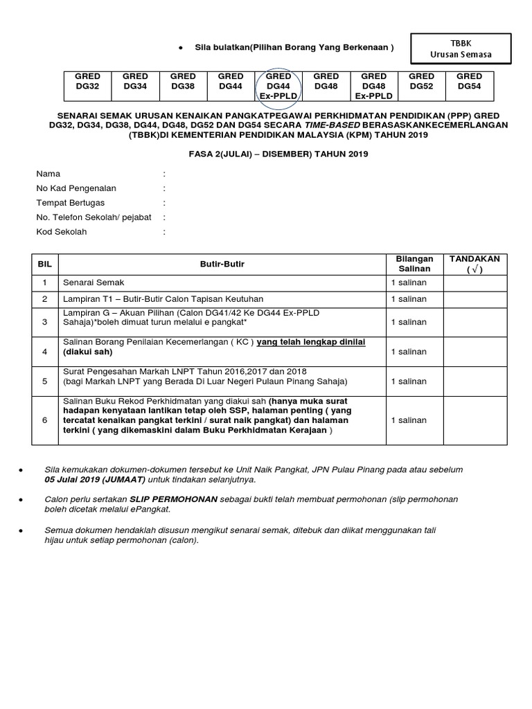 Senarai Semak 44 Contoh | PDF