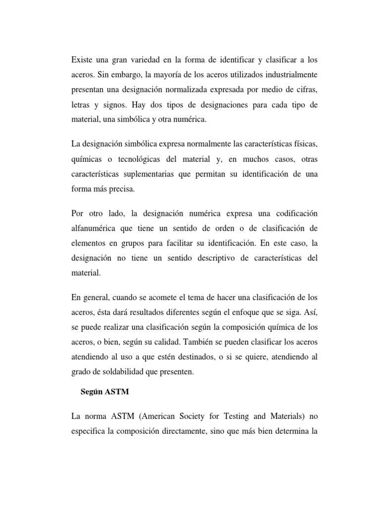 Tipos de Aceros Astm | PDF | Acero | Materiales